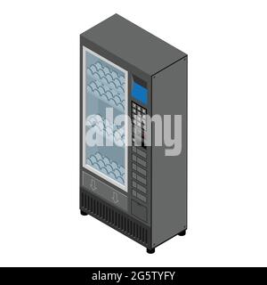 Empty vending machine for snacks and soda isolated on white background ...