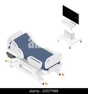 Mobile hospital medical bed and vital signs monitor for patient ...