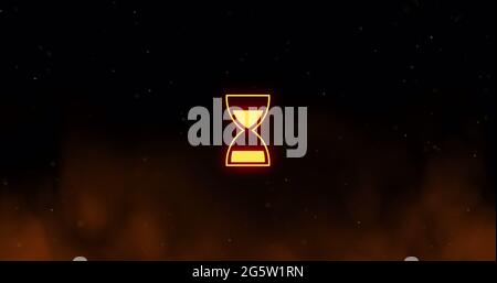 Image of glowing loading hourglass digital interface Stock Photo - Alamy