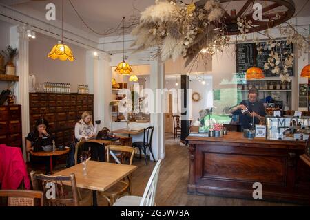 Inside Common Cafe on the Pavenment in Clapham Common, London UK Stock ...