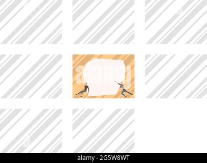 Two Men Illustration Trying To Lift Extra Large Rock To Free The Way ...