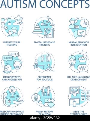 Asperger syndrome concept icon. Developmental disorder idea thin line ...