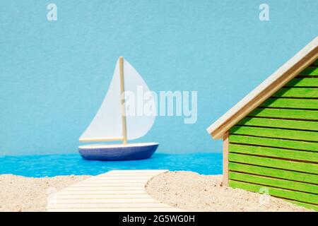 Model of beach scene Stock Photo - Alamy