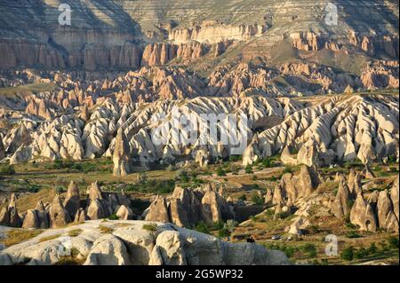 TURKEY. CAPPADOCIA. THE PINK VALLEY IS NAMED AFTER THE PINK COLOR OF ...