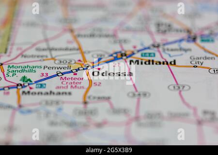 Odessa Shown on a road map or Geography map Stock Photo - Alamy