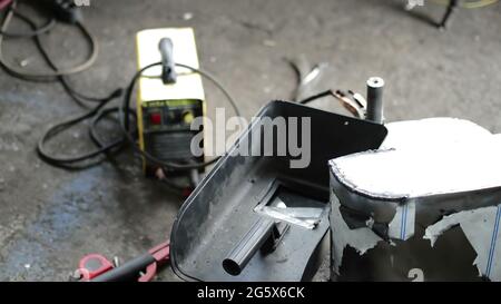 close up shot of complete Welding Tool lie on the floor Stock Photo - Alamy