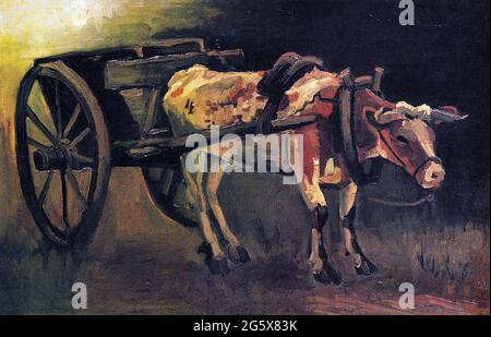 Gogh Cart with Red and White Ox by Vincent Van Gogh, 1888 Stock Photo ...