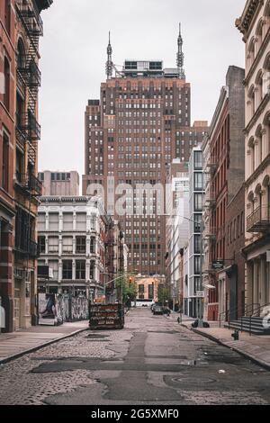 Street scene with architecture in Soho, Manhattan, New York City Stock ...
