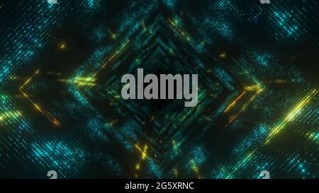 Travel through abstract dotted technology digital tunnel Stock Photo ...