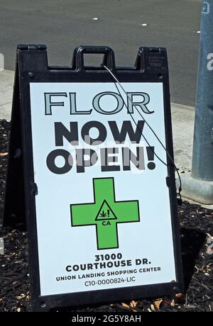 Flor marijuana dispensary sign in Union Landing Shopping Center in ...