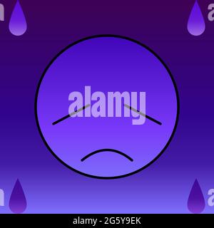 Sad emotional face in purple with teardrop 04 Stock Vector Image & Art ...