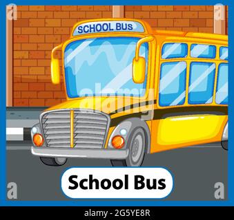 Flashcard letter B is for bus illustration Stock Vector Image & Art - Alamy