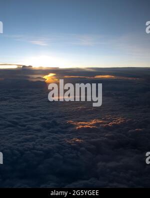Sun rays through clouds like an dramatic explosion , power nature ...