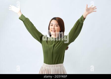 Woman screaming because of winning excitement Stock Photo - Alamy
