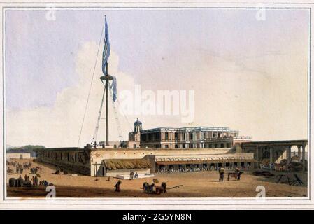 A painting of Fort St George in Madras, India. In 1731. Military fort ...