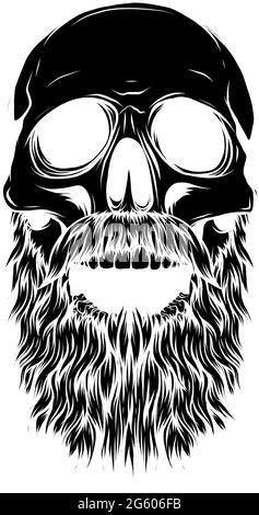 skull bearded hipster Stock Vector Image & Art - Alamy