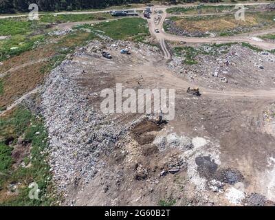 Aerial view of sanitary landfill Stock Photo - Alamy