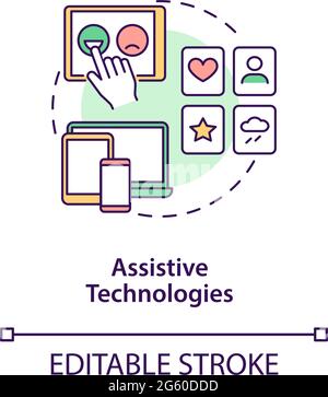 Assistive technologies concept icon. Autistic behavior treatment ...