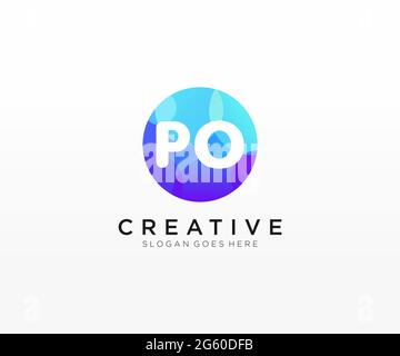 Initial PO logo template with modern frame. Minimalist PO letter logo ...