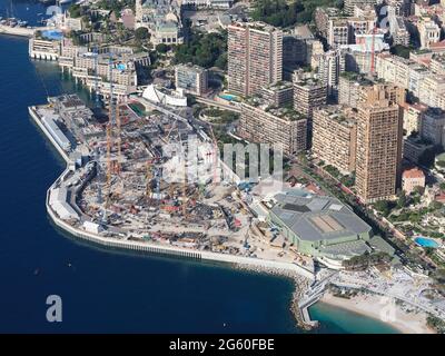AERIAL VIEW. Mega construction site on reclaimed land, it will create ...