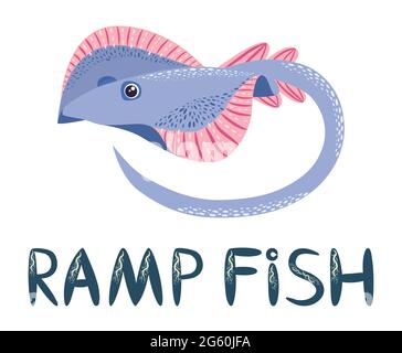 Stingray, Batomorphi sea life, fish, animals bright seamless pattern ...