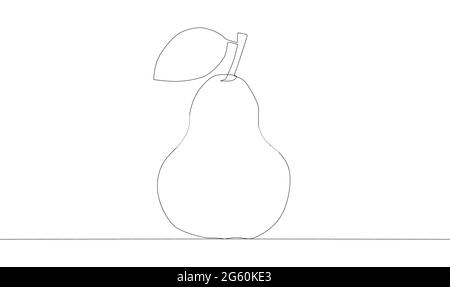 Self drawing animation of yellow pear fruit. Copy space Stock Vector ...