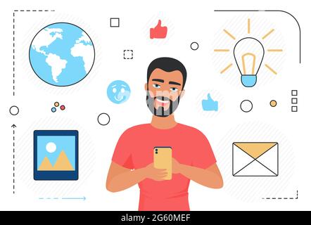 Business Man Near Desk Office Computer Desktop Standing Back Rear View ...