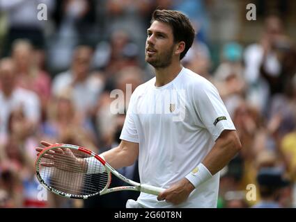 Cameron Norrie celebrates his victory in his Gentlemen's Singles match ...