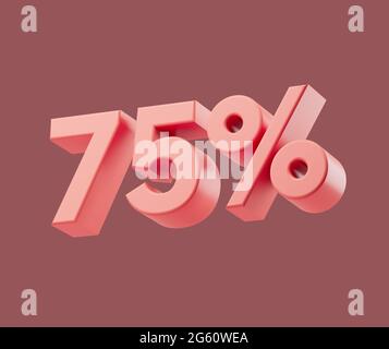 Red number 75 (number seventy-five) with golden symbols endless knot ...