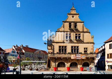France, Bas Rhin, Molsheim, City Hall square (Place de l'Hotel de ville ...