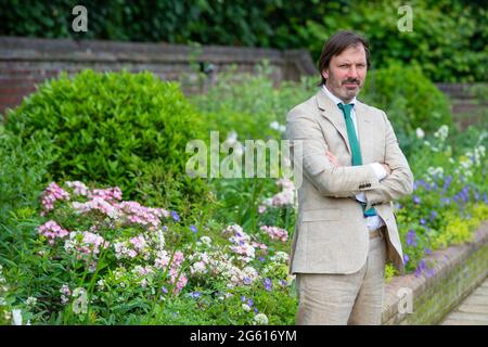 Garden designer Pip Morrison in the Sunken Garden at Kensington Palace ...