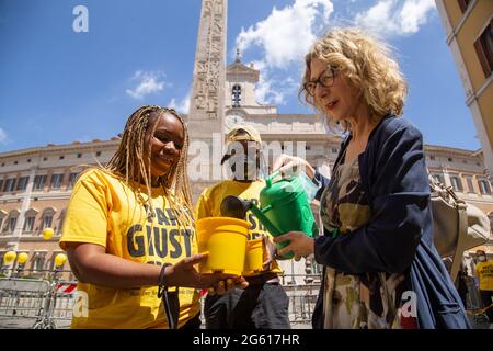 Anna Rossomando, Vice President ofSenate, in front of Montecitorio ...