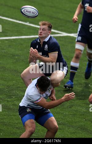 Cardiff, UK. 01st July, 2021. England players celebrate as Sam Riley of ...