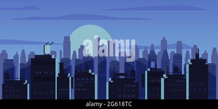cityscape with buildings scene night vector illustration design Stock ...