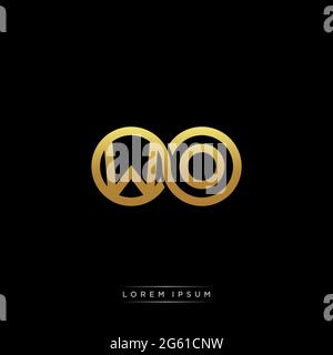 Initial Circle Letter WO Logo Design Vector Template. Initial Linked ...