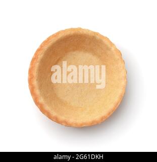 Single empty tartlet, tart shell, isolated on white background Stock ...