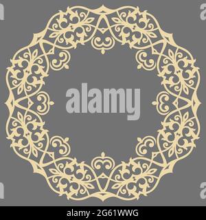 Oriental vector pattern with arabesques and floral elements ...