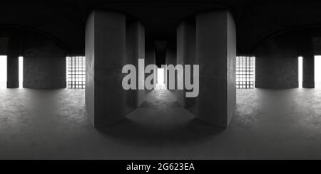 Full spherical hdri panorama 360 degrees of empty exhibition space ...