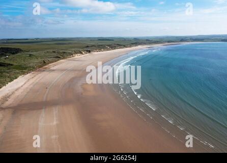 Aerial view of Dunnet Bay beach, Caithness, Scotland Stock Photo - Alamy