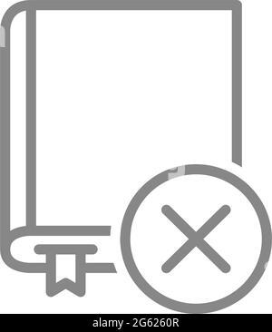 Open book with tick checkmark line icon. Book verification, library ...