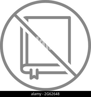 Stop book sign. No book icon isolated. Red ban sign. Vector ...