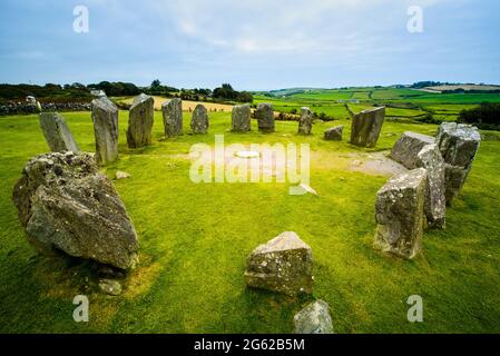 Drombeg prehistoric stone circle henge County Cork Ireland Stock Photo ...