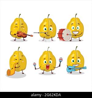 Cartoon character of quince with smile expression. Vector illustration ...