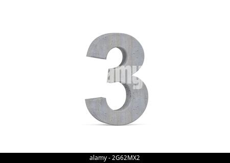 Concrete digits - three dimensional numbers on white background - 3d ...