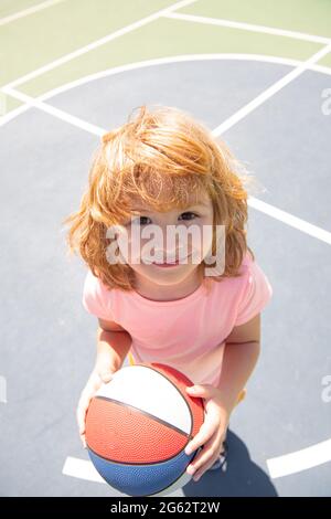 Kids play basketball portrait, head of cute child Stock Photo - Alamy