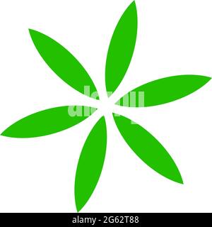 Green leaf, petal shape, greenery foliage symbol seamless repeatable ...