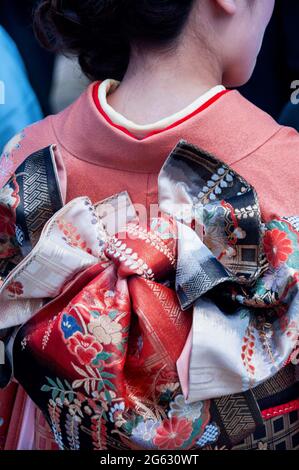 Obi bow and kimono on Miyajima Island, Japan Stock Photo - Alamy