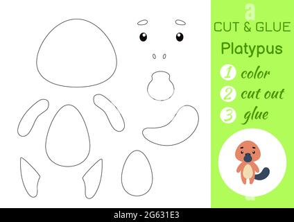 Cut and glue paper little platypus. Kids crafts activity page ...
