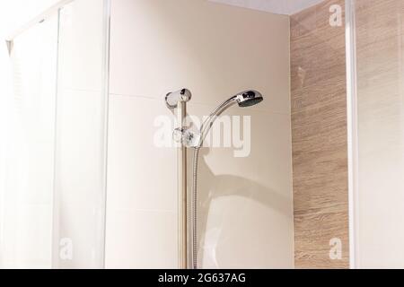New shiny chrome metallic shower head with water spray adjustable ...