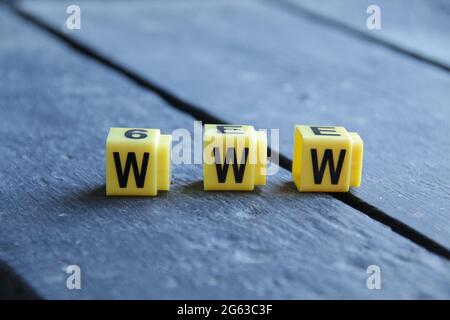 Text Www. Yellow letters on vintage background. Internet concept Stock ...